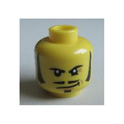 LEGO - Minifig, Head Male Sideburns, Moustache, Wrinkles and Smirk ...