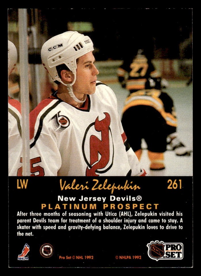 Valeri Zelepukin 1991 Pro Set Platinum #261 New Jersey Devils | eBay
