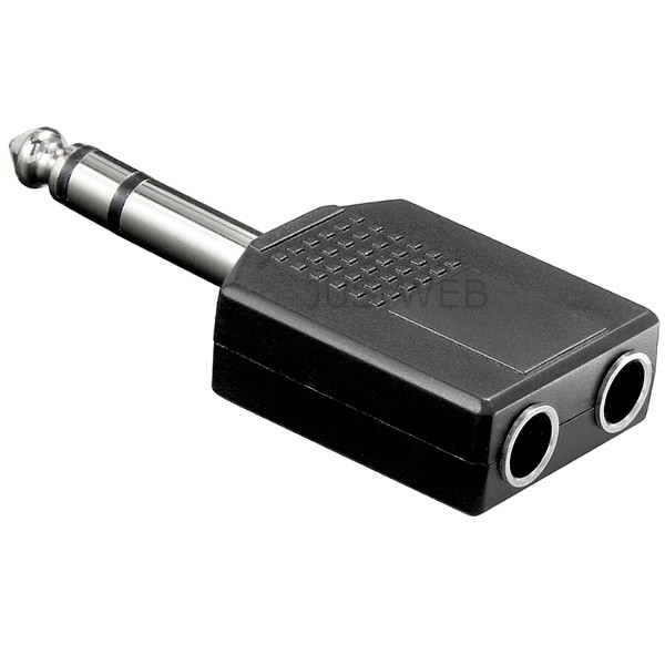 Audio Y Adapter 6,3mm Stereo Klinke Stecker auf 2x 6,35mm stereo ...