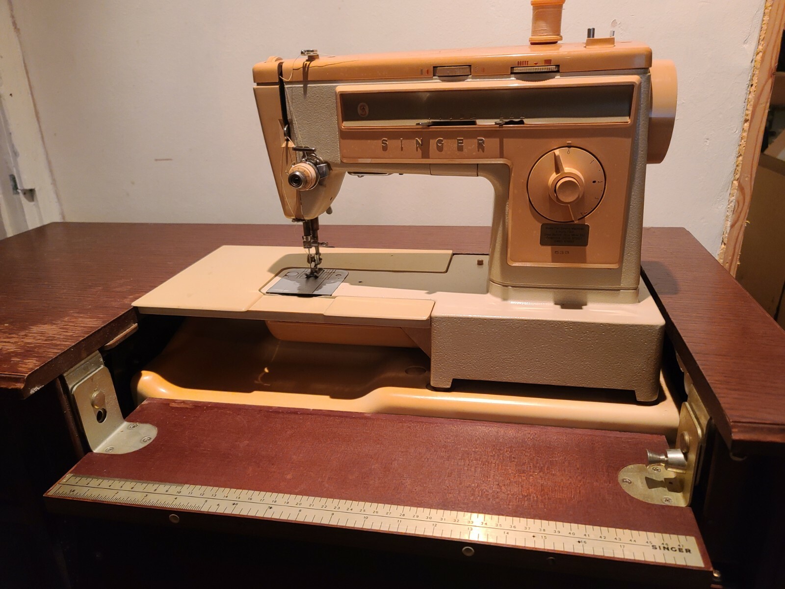 Vintage Folding Singer 533 Sewing Machine with Original Table | eBay UK