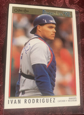 Ivan “Pudge” Rodriguez 1992 O-Pee-Chee Premier #55, Texas Rangers MLB ...