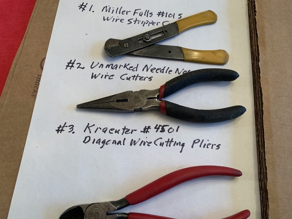 Lot of 9 Wire Stripping, Cutting And Needle Nose Pliers Kraeuter, Utica ...