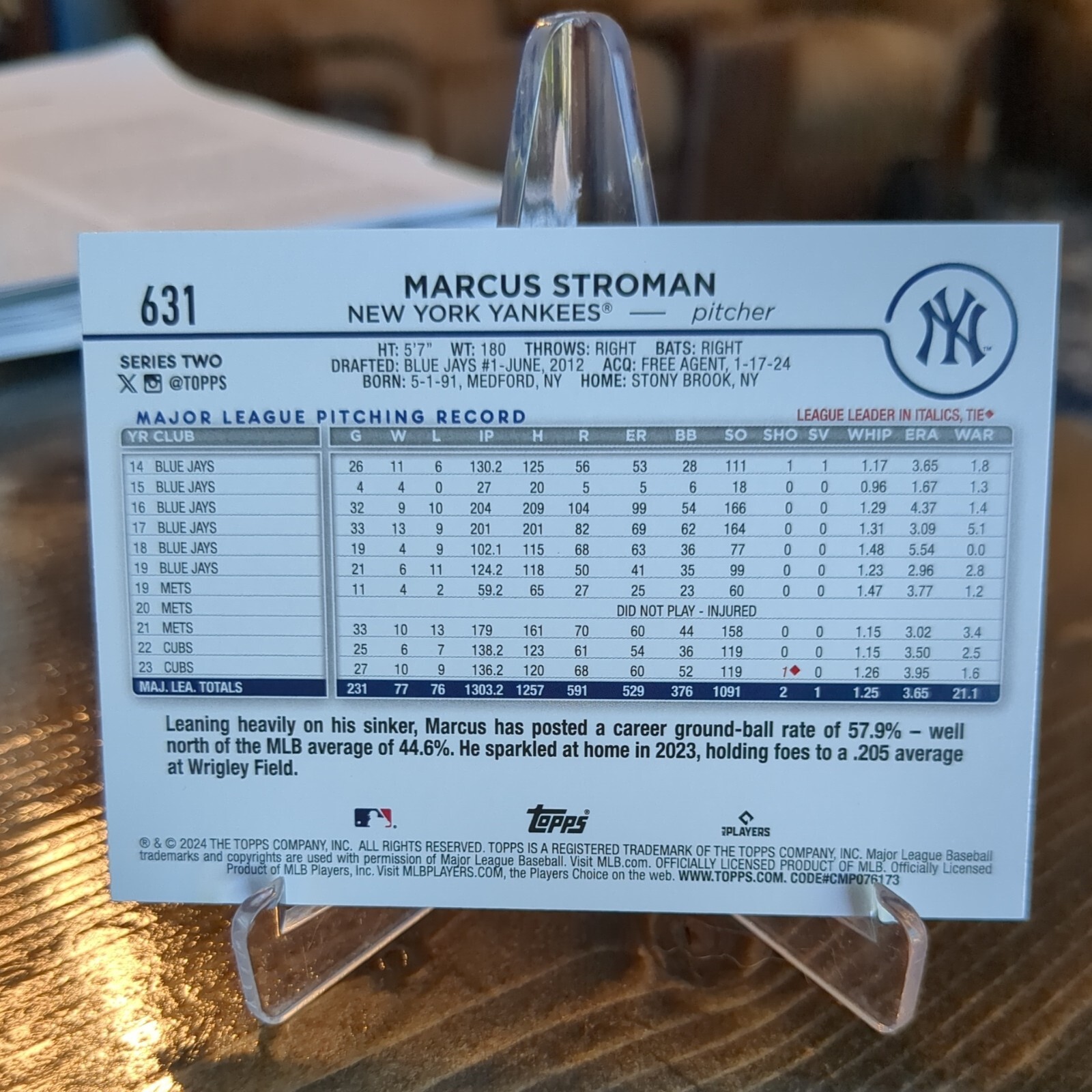 2024 Topps Series 2 Marcus Stroman Yellow Border Yankees #631 | eBay
