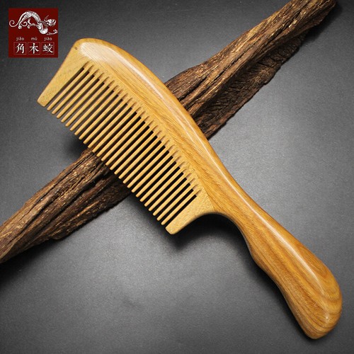 Natural Wooden Comb Fine toothed comb Green Sandal Wood Comb Massage ...