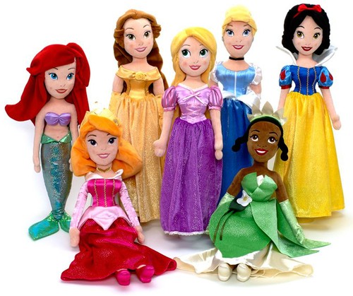 Disney Princess Soft/Plush Doll 21" Rapunzel/Tiana/Belle/Little Mermaid ...