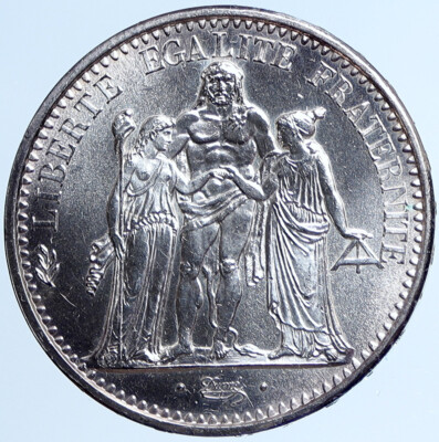 1965 FRANCE HERCULES Liberte Motto VINTAGE Silver 10 FRANCS French Coin ...