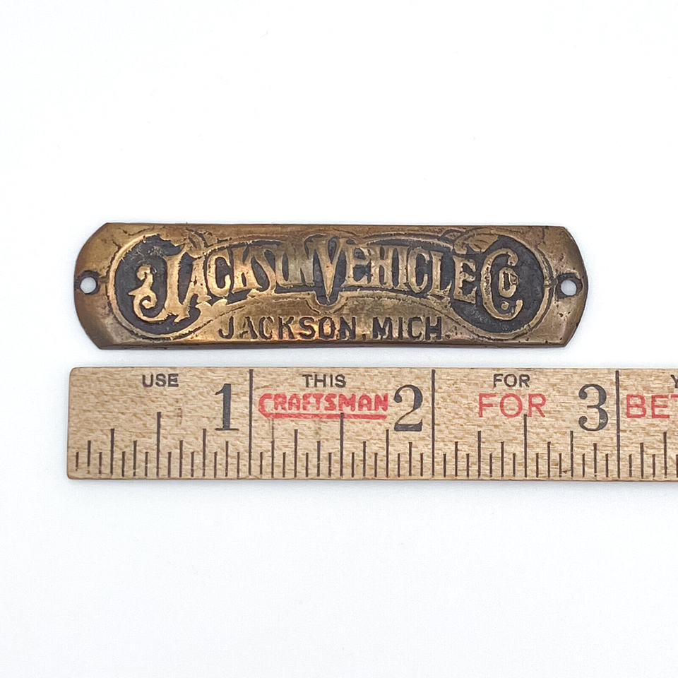 Antique Jackson Vehicle Michigan Carriage Buggy Emblem Tag Plaque ...
