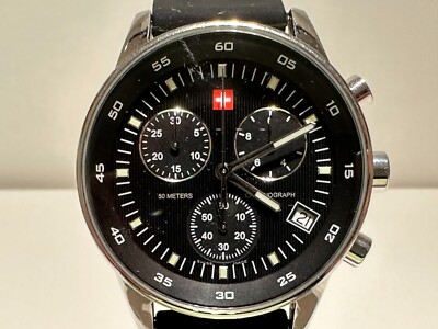 RETRO RARE SWISS ADVERTISING MILITARY MEN'S CHRONOGRAPH QUARTZ WATCH ...