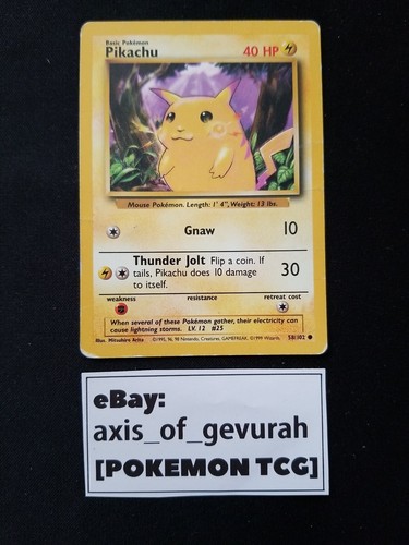Pikachu - Base Set #58/130 [HP] Pokémon Cards 1999 | eBay