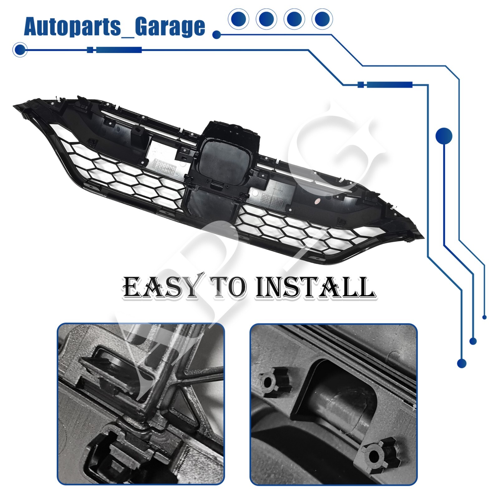 For 2020 - 2022 Honda CR-V CRV Honeycomb Front Upper Grille Assembly ...