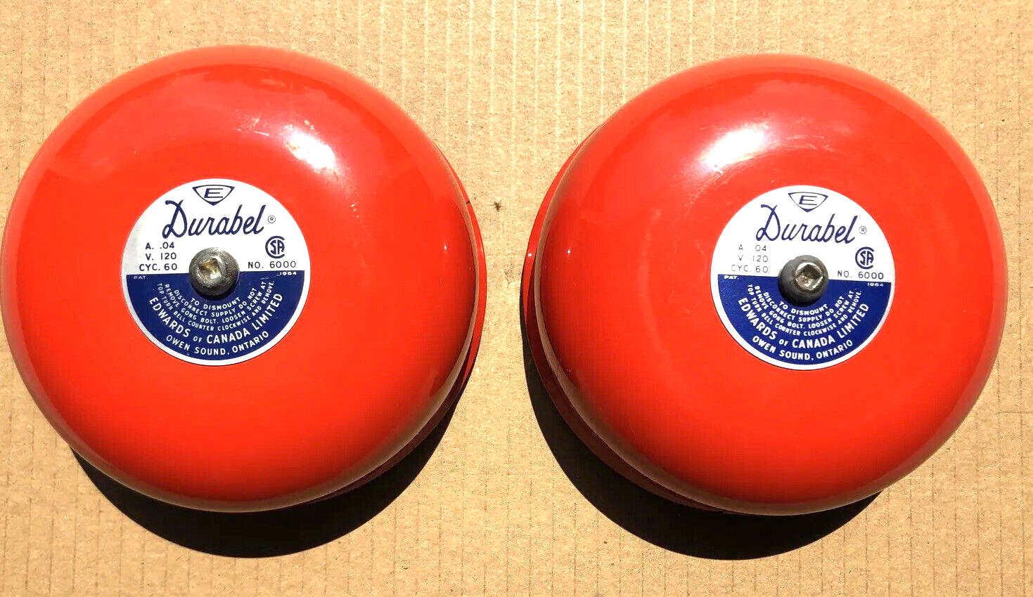 Vintage /Antique 2- Edwards 1960’s Durabel No 6000 120 Volts Fire Alarm ...