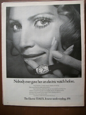 VTG 1970 Orig Magazine Ad Timex Watch Nobody Ever Gave Her An Electric ...