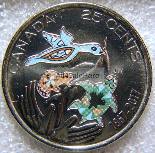2017 Canada 150 Special Edition 25 Cents Quarter Coloured Coin from UNC ...