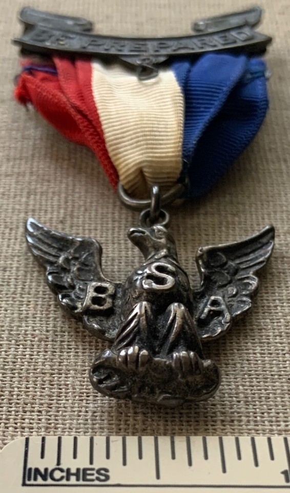 Early 1920s BOY SCOUTS OF AMERICA Eagle Scout MEDAL BSA Sterling - Unique Back | eBay