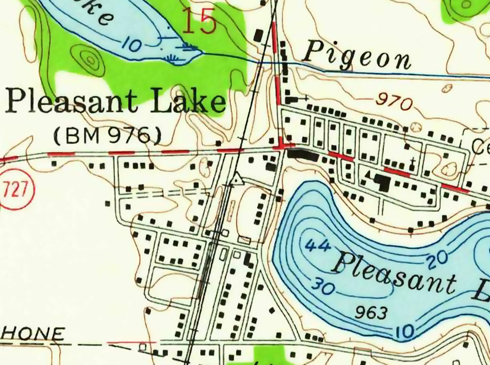 1961 Map of Pleasant Lake and Long Lake Indiana | eBay