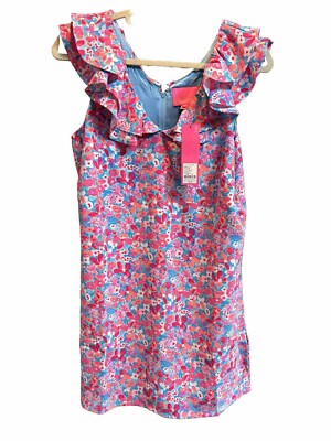 Lilly Pulitzer Linwood Ruffle Romper Aura Pink Baby Bloomer Dress Size ...