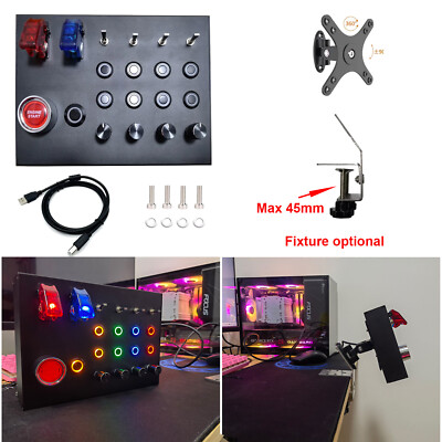 Sim Racing Button Box USB w/Fixture For Fanatec Thrustmaster Simdid ...
