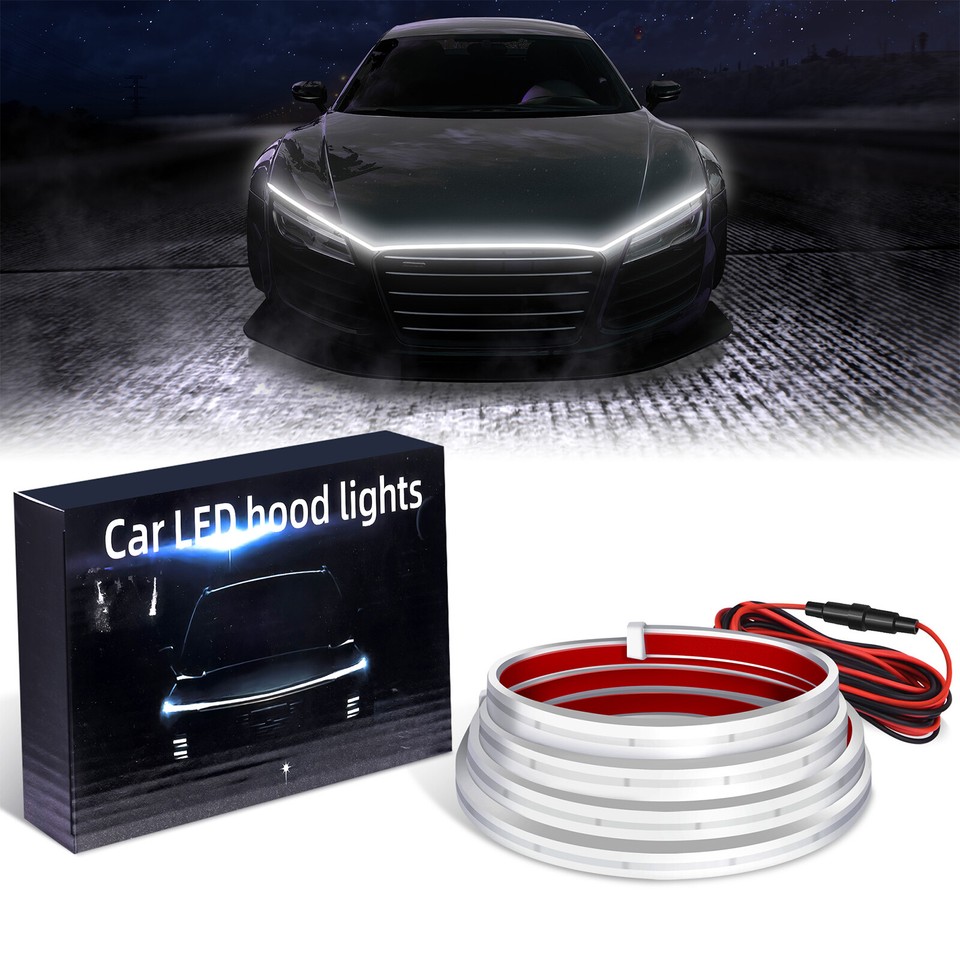 71" Inch Car Hood Light Strip 10A Fuse Dynamic DRL Light LED Car Light ...