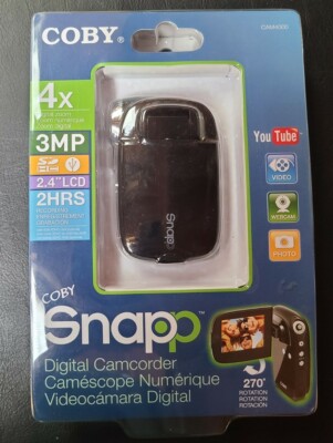 COBY SNAPP CAM4000 4X DIGITAL ZOOM 3MP SDHC 2.4” SWIVEL LCD CAMCORDER ...