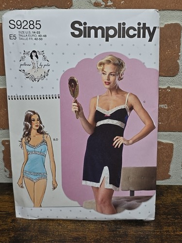 Simplicity S9285 Retro Inspired Lingerie, Slip, Camisole & Panties Sz 6 ...