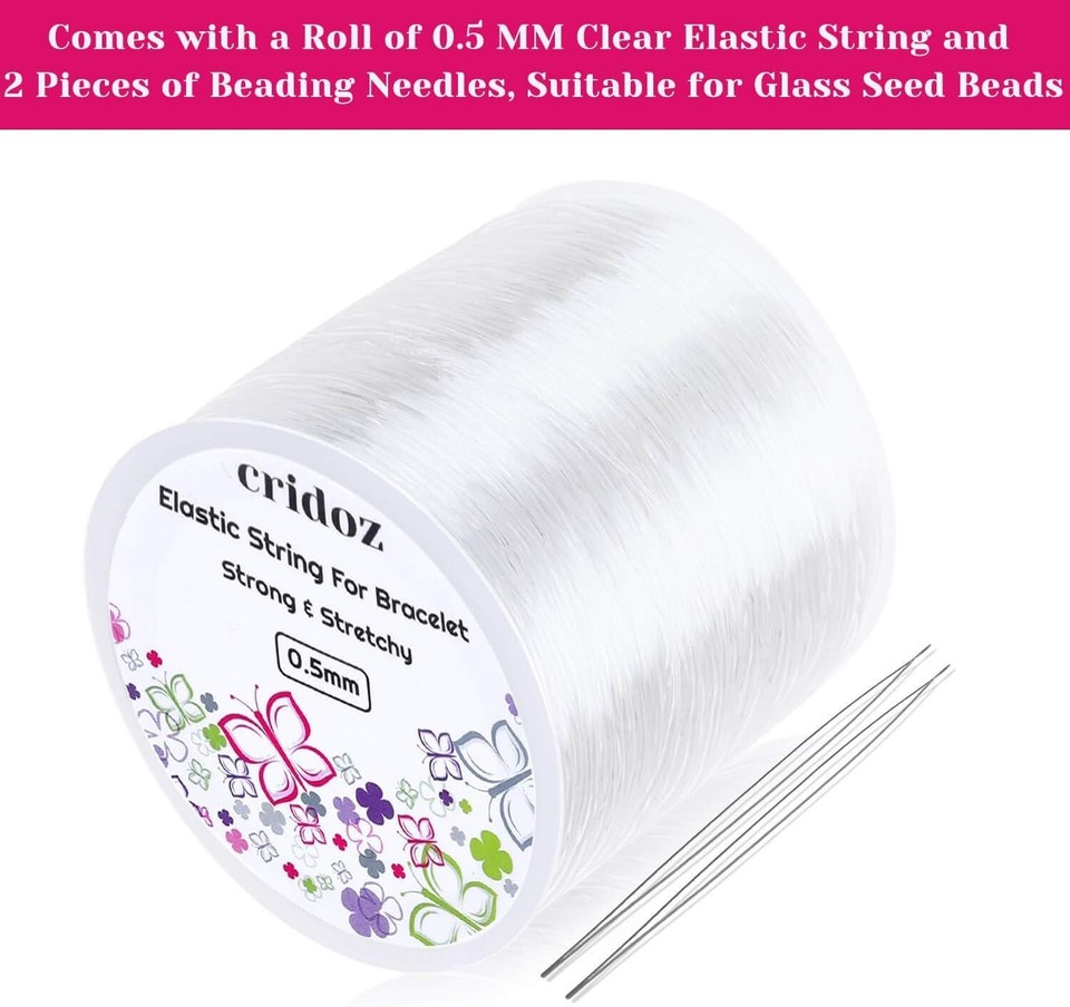 Stretchy String for Bracelets,Cridoz 0.5mm Clear Elastic String Stretch ...
