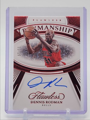 DENNIS RODMAN 2023-24 FLAWLESS PENMANSHIP AUTOGRAPH RUBY AUTO /15 Q2754 ...