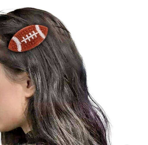 NEW Knitted Football Hair Clips Set Of 2 Sports Game Day Hair ...