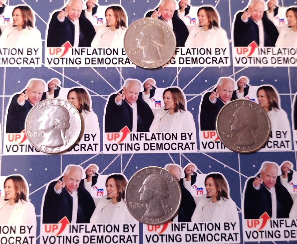 24PCS KAMALA HARRIS / TIM WALZ (UP INFLATION BY VOTING DEMOCRAT) FUNNY ...