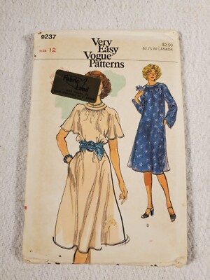 Vtg Vogue Very Easy Sewing Pattern No. 9237 Misses Dress Size 12 | eBay
