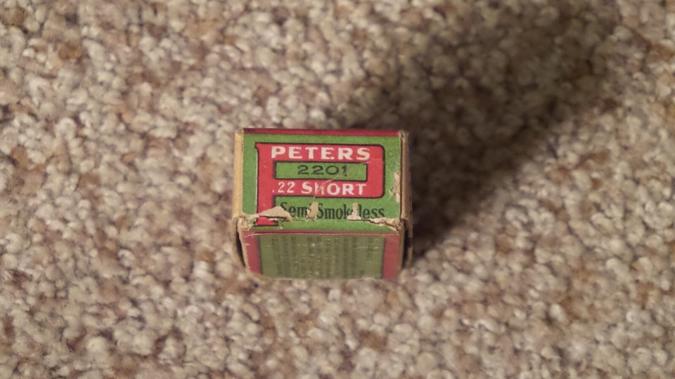 Vintage Peters .22 Short Rim Fire 2-Piece Ammo Shell Box Empty ~RARE ...