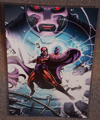 X-Men Magneto vs Sentinel Glossy Art Print 11 x 17 In Hard Plastic ...