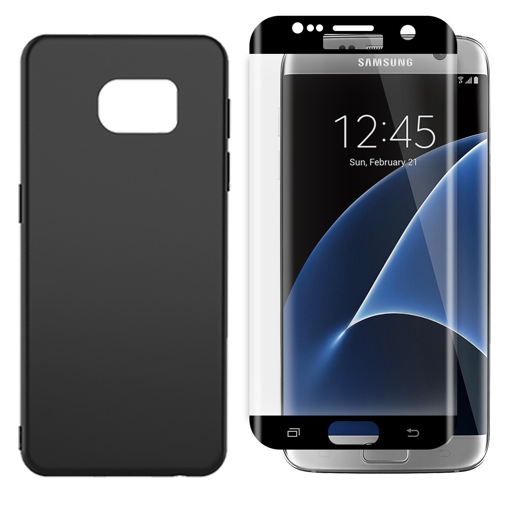 Tempered Glass Screen Protector TPU Case f Samsung Galaxy S7 edge SM ...