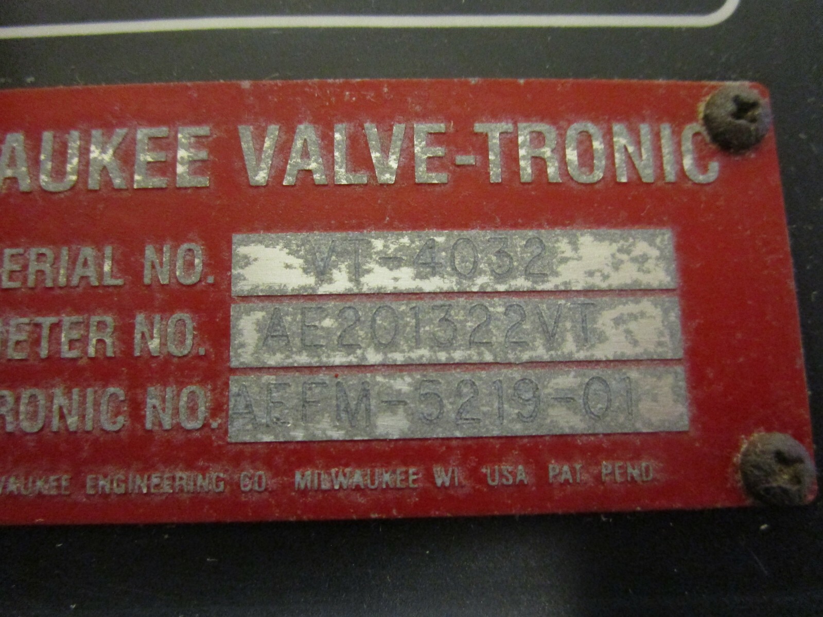 WAUKEE VALVE-TRONIC FLOW METER CONTROLLER AE201322VT AEFM-5219-01 | eBay