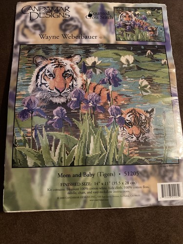 Candamar Designs MOM AND BABY (TIGERS) counted cross stitch kit 51205 ...