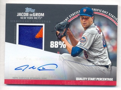 JACOB DEGROM 2019 TOPPS SIGNIFICANT STATISTICS AUTO AUTOGRAPH PATCH #24 ...