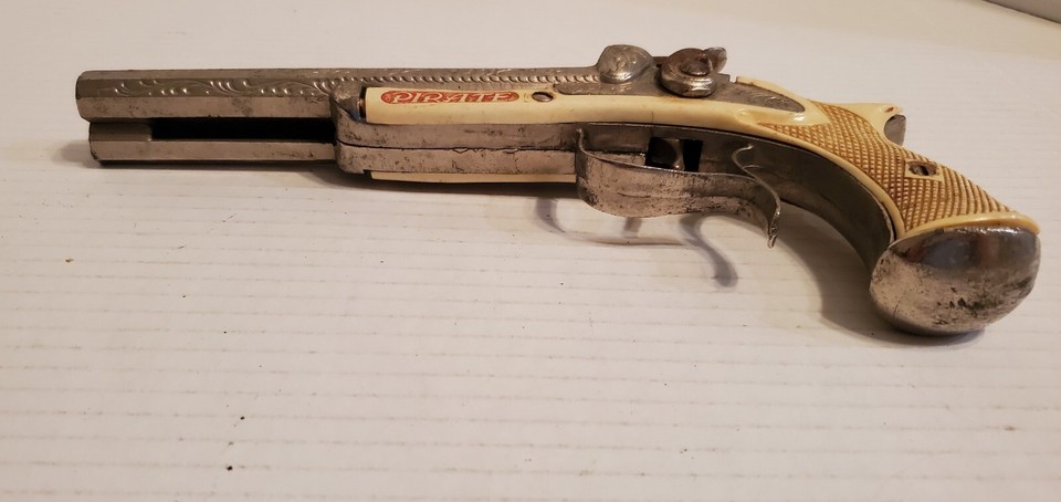 1950's Hubley Pirate Double Barrel Cap Gun 9 3/4" Solid Working ...