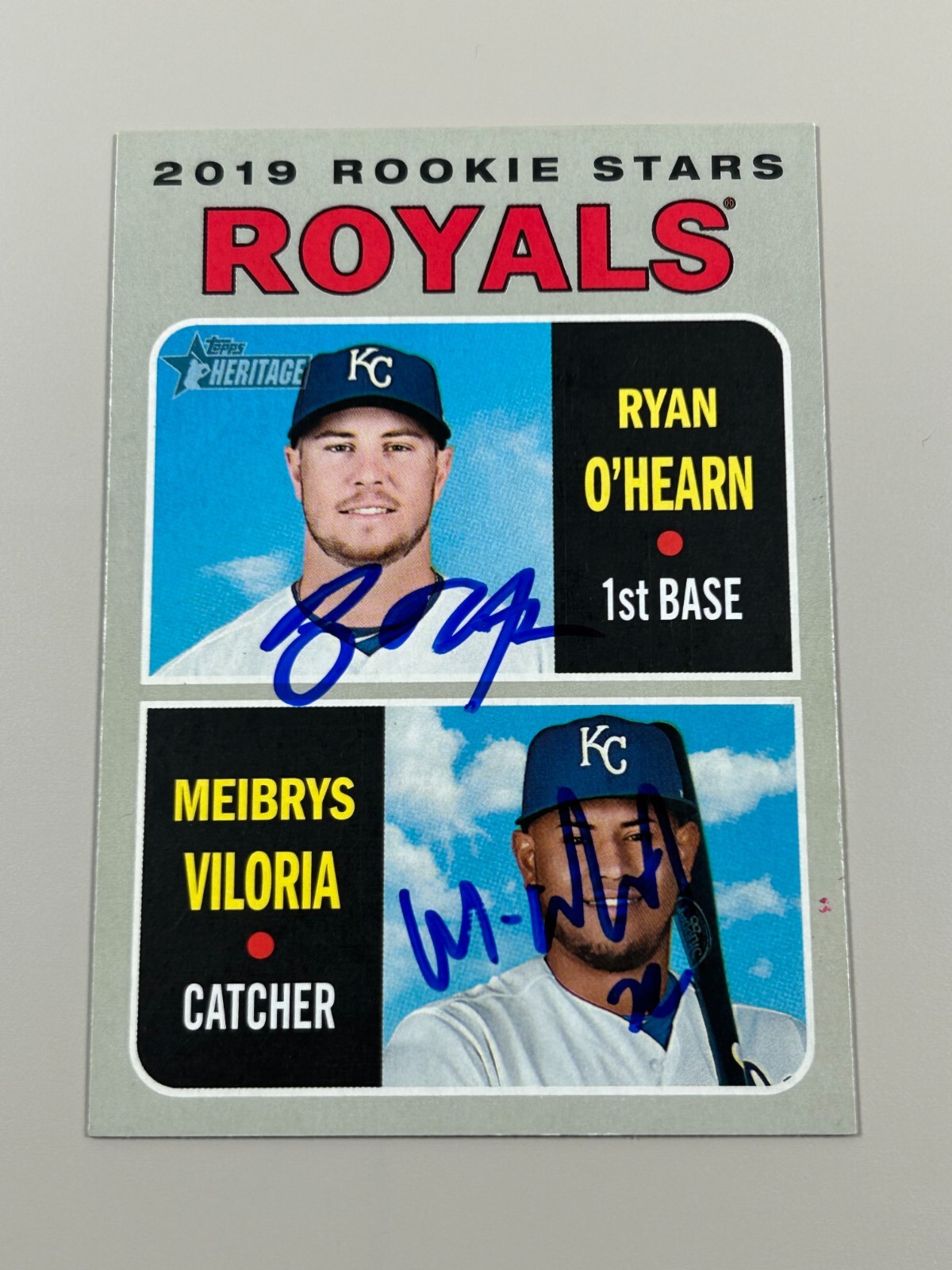 Ryan O'Hearn Meibrys Viloria Signed 2019 Topps Heritage Card #241 COA ...