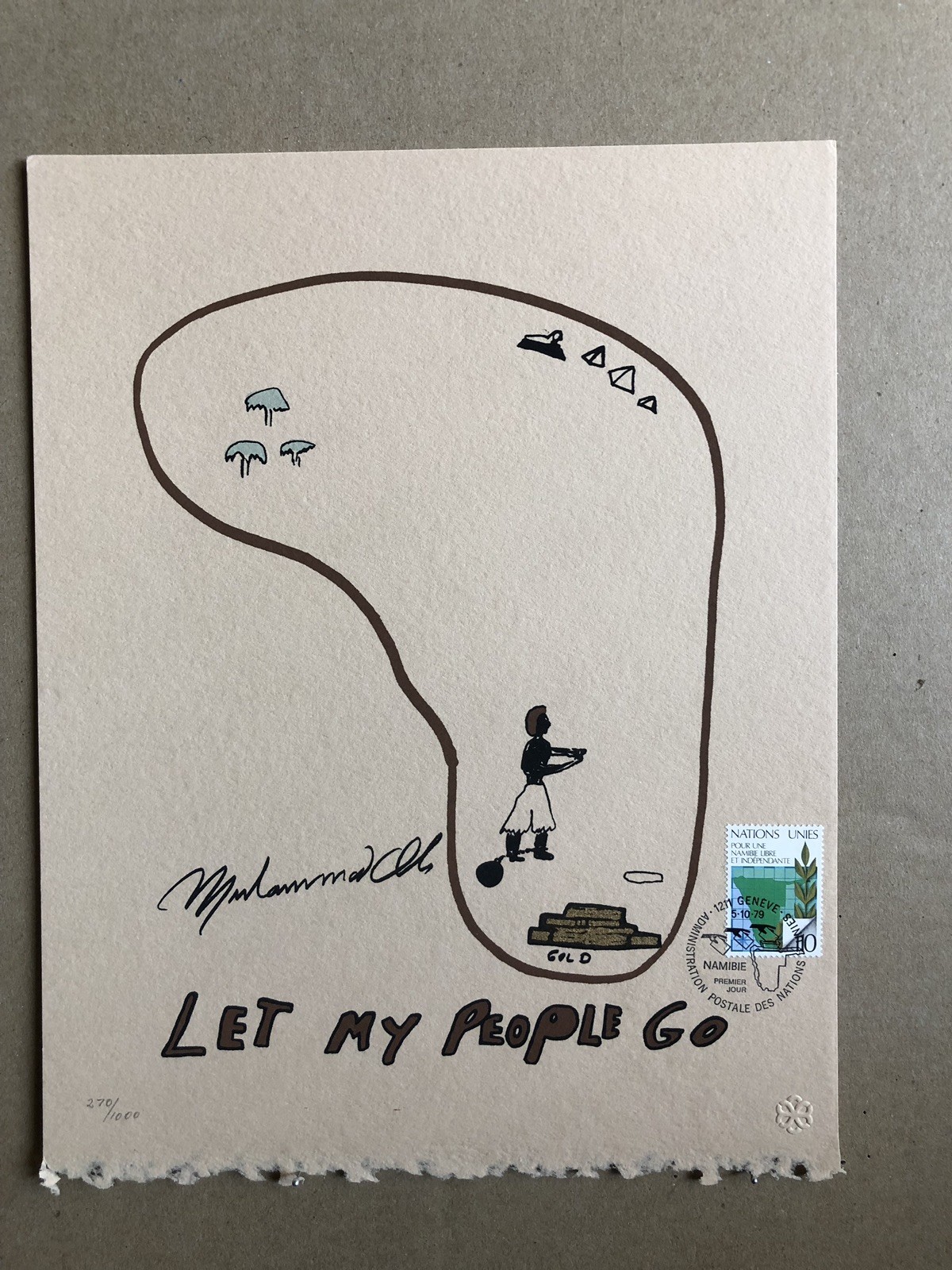 MUHAMMAD ALI - UNITED NATIONS (WFUNA) ART GRAPHIC - 1979 - “NAMIBIA ...