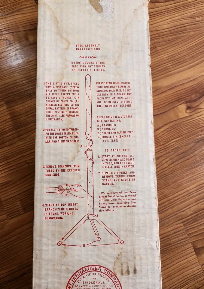 VTG EVERGLEAM DELUXE 48 BRANCH STAINLESS ALUMINUM 6 FT CHRISTMAS TREE ...