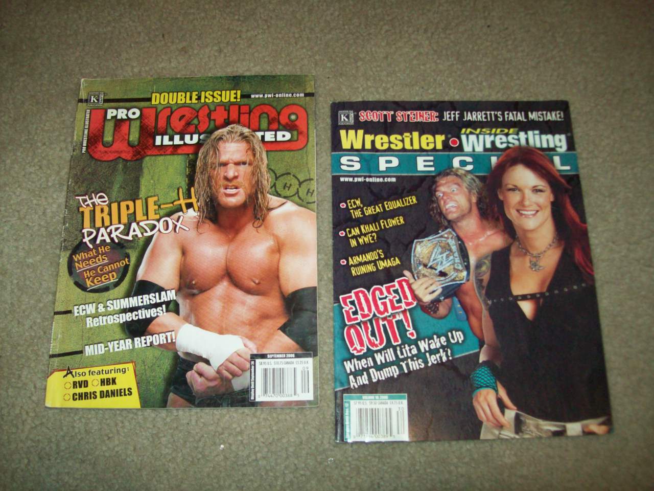 PRO WRESTLING ILLUSTRATED & THE WRESTLER 2006 Triple H RVD HBK ECW WWE ...