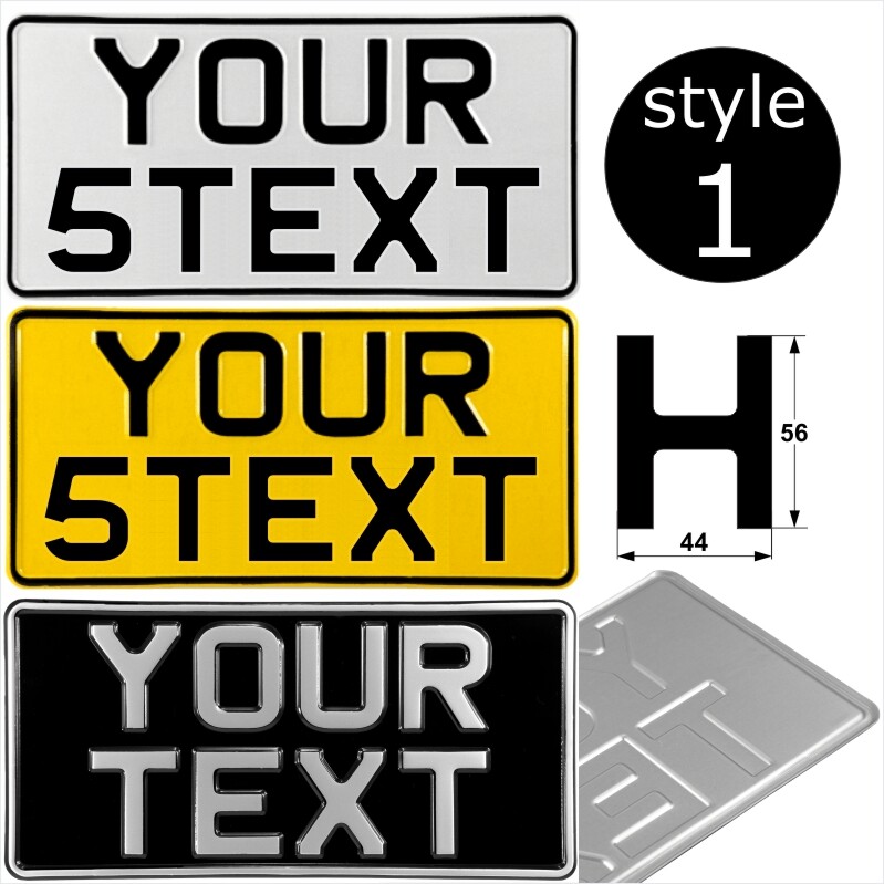 6 Style 12"x6" American USA Import Novelty Pressed metal number show ...