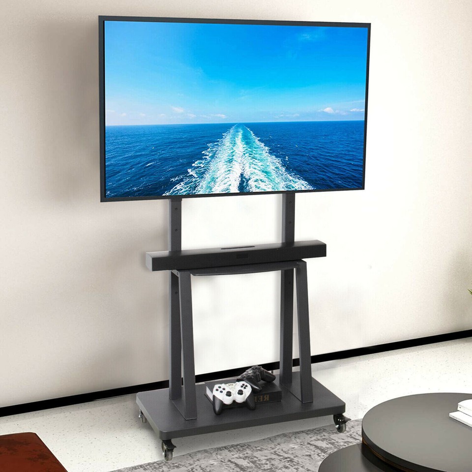 Heavy Duty TV Stand Wheels TV Bracket Rolling Floor Television Mount ...