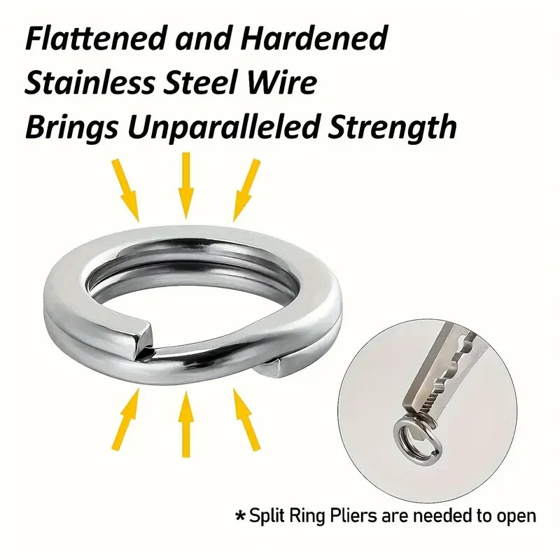 Stainless Steel Split Rings Double Loop Link Jump Ultra Strong ALL ...