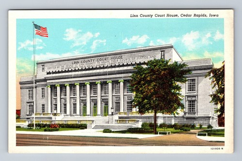 Cedar Rapids IA-Iowa, Linn County Court House, Vintage Postcard | eBay