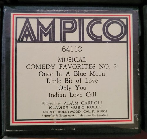 AMPICO "MUSICAL COMEDY FAVORITES #2" ADAM CARROLL - PIANO ROLL RECUT | eBay