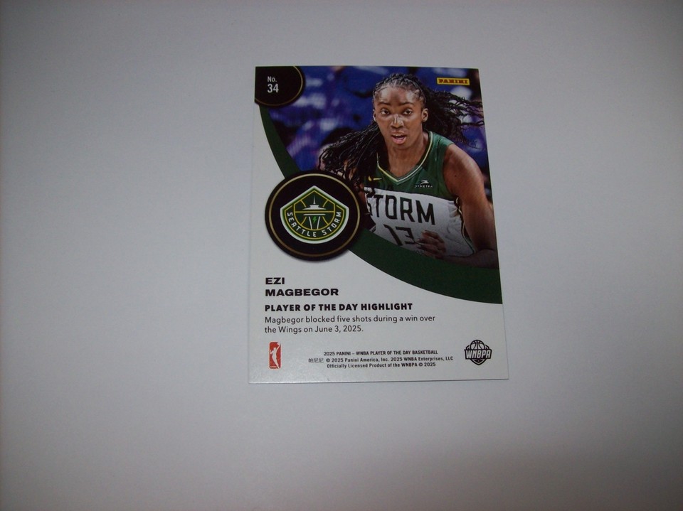 2025 Panini WNBA Player of the Day Ezi Magbegor Seattle Storm #225 SP ...