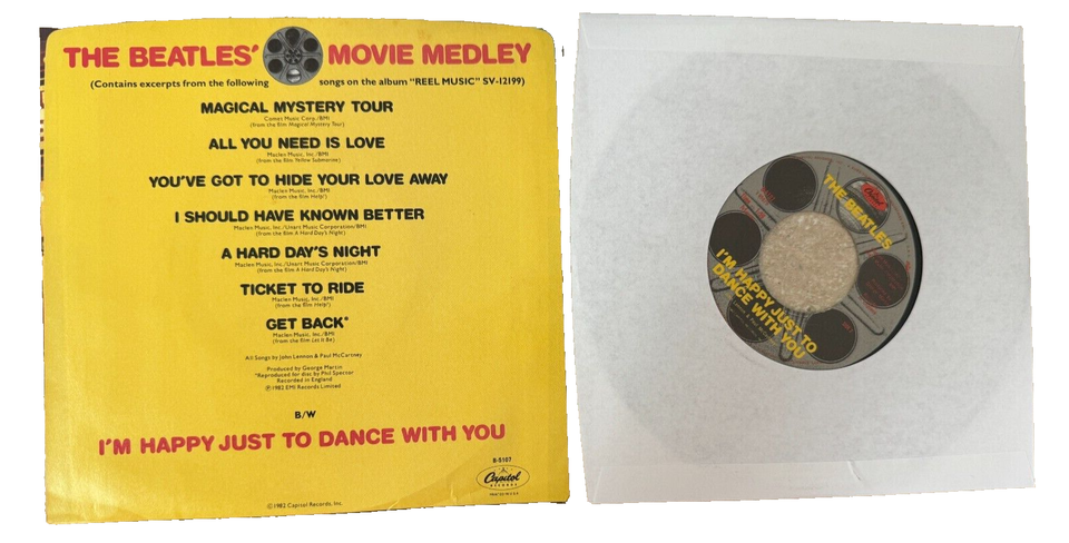 Beatles Movie Medley Excerpts From Reel Music 7" Vinyl Single w ...