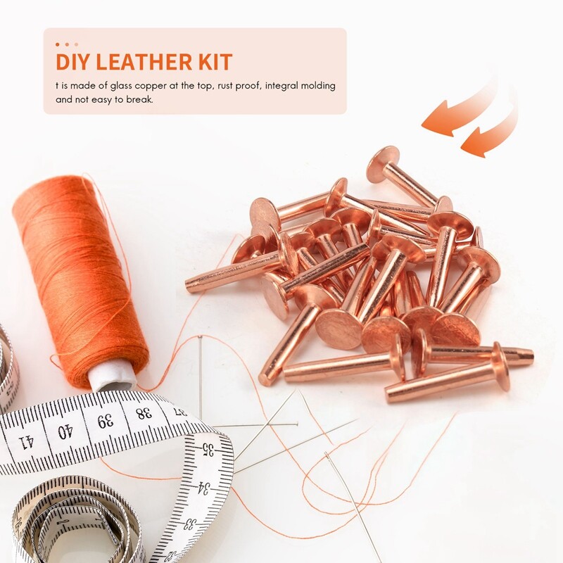 25 Sets Copper Rivet Burrs Washer,3/4 Inch Long Leather Copper Rivet ...