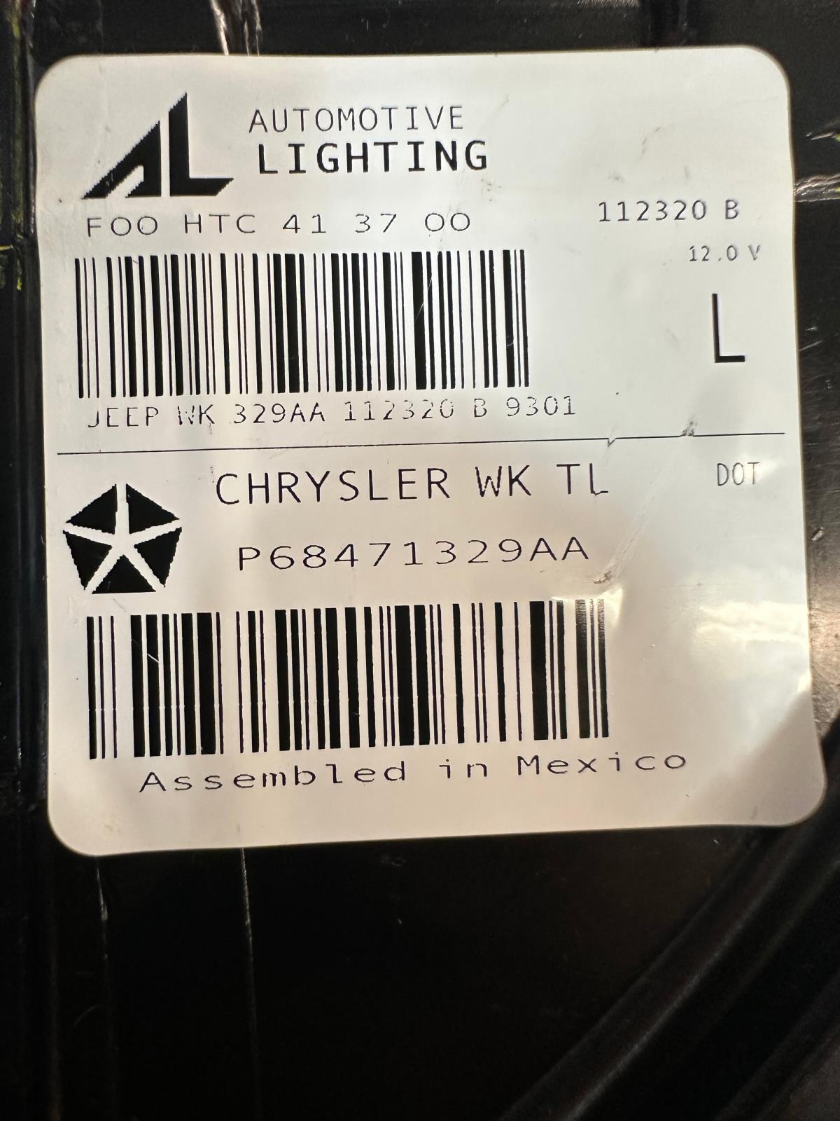 Tail Light-VIN: G Mopar 68471329AA fits 2020 Jeep Grand Cherokee for ...