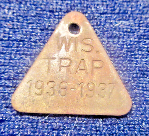 Vintage 1936-37 Wisconsin Trap Tag Trapping Hunting License..Free ...